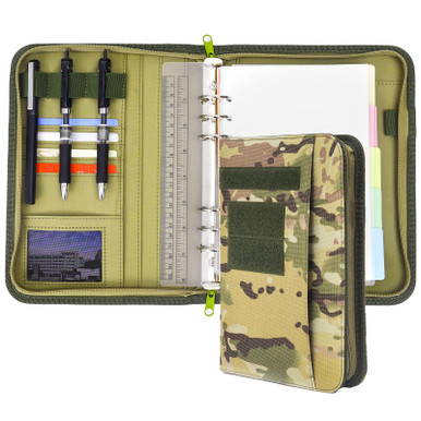 Army Military Padfolio Ring Binder with Zippered Portfolio Organizer ...