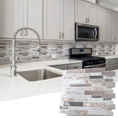 Art3d Backsplash Tile for Kitchen Peel and Stick, 10 Sheets Self ...