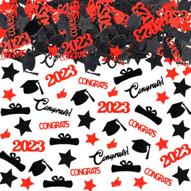 Keaziu 100PCS 2023 Graduation Confetti Gold Black Graduation Table ...