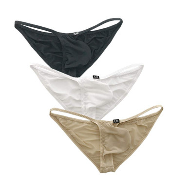 ADAHOP Mens Soft Bulge Solid Undies Underpanties Low Rise Brief Strings ...