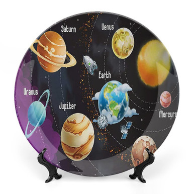 8 Inch Decorative Plate, Outer Space Dinner Plate, Solar System of ...