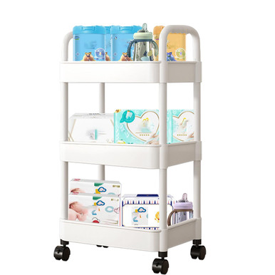 Baby Diaper Caddy, Plastic Movable Diaper Cart with Wheels Newborn ...