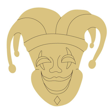 Jester Design by Lines Cutout Unfinished Wood Mardi Gras Decor Door ...