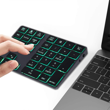 Bluetooth Number Pad, Aluminum Rechargeable Wireless Numeric Keypad ...