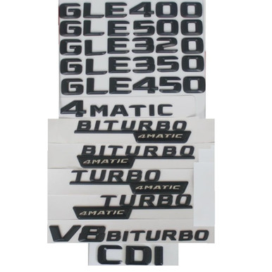 3D Matt Black Trunk Letters Number Badge Emblems for GLE43 GLE63 AMG ...