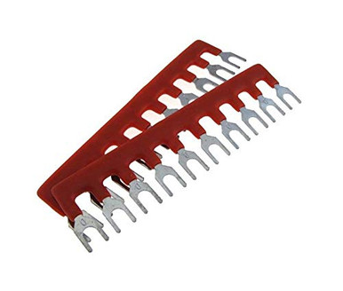 10 POS Shorting Bar Stripe for 15A Screw Barrier Terminal Block - Red ...