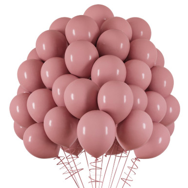 RUBFAC Dusty Pink Balloons, 120pcs 5 Inch Rose Pink Balloons, Thicker ...