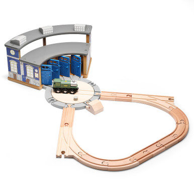 SainSmart Jr. Wooden Train Track with Roundhouse - Railway Toy for ...
