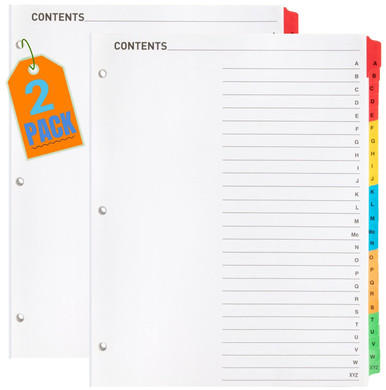 1InTheOffice 3 Ring Binder Dividers, A-Z Dividers, ABC Tabs for Binders ...