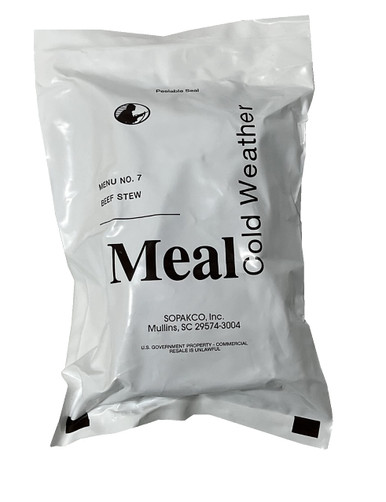 Cold Weather MRE Meal Ready to Eat USGI Menu #7 Beef Stew ...