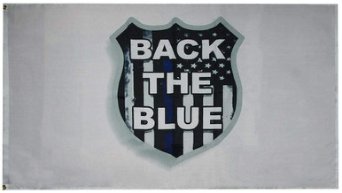 Let it Fly Thin Blue Line Back The Blue Shield White Flag 3'X5 ...