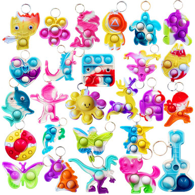 30 Packs Rainbow Mini Pop Fidget Sensory Toy, End of Year Unique Shape ...