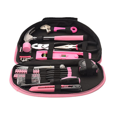 FLZOSPER 69-Piece Pink Hand Tool Set -Lady's Essential Home Repairing ...