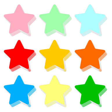 72 Pieces Star Cut Outs Paper Star Shape Assorted Color Star Cutouts ...