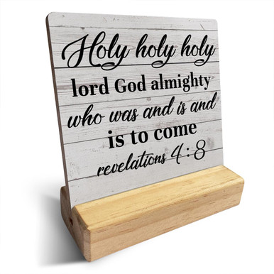 Country Holy Lord God Almighty Bible Verse Wooden Plaque Sign Desk ...