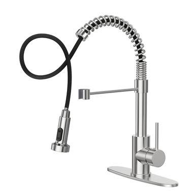 Kitchen Faucet with Pull Down Spray Head Stainless Steel Single Handle ...