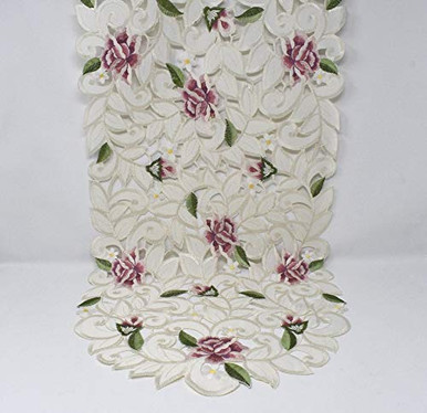 Sainty H7662/RS-(16x54) Cottage Rose Oval Table Runner, 16" x 54 ...