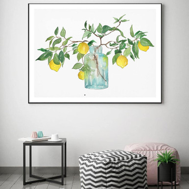 Abstract Poster and Print?Garden Fruits Orange Lemon Tree Canvas ...