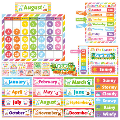 Classroom Calendar Bulletin Board Set, Seasons Weather Days of The Week ...