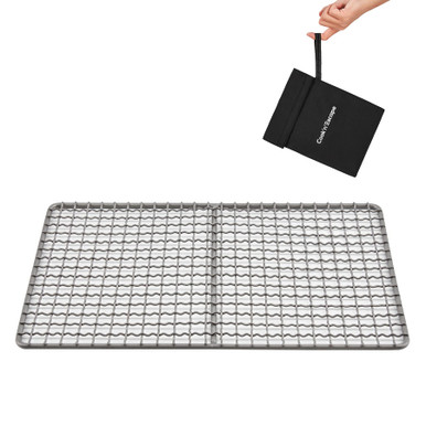 COOK'N'ESCAPE Bushcraft Grill Titanium Mesh Camping Grill Ultralight ...