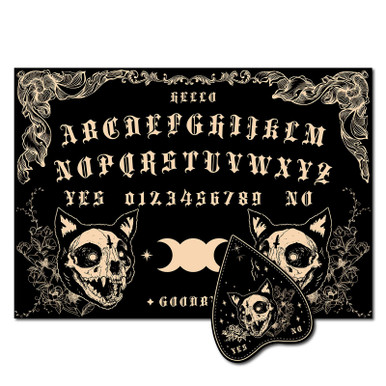 CREATCABIN Halloween Wood Spirit Talking Board with Gothic Design Skull ...