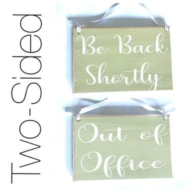 Two Sided 8x6 Out of Office Be Back Shortly Custom Wood Sign Sorry We ...