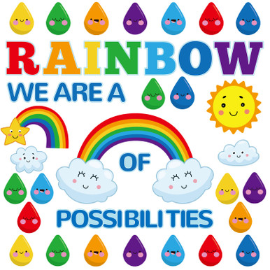D24TIME 41Pcs Rainbow Bulletin Board Decorations Sets Motivational ...