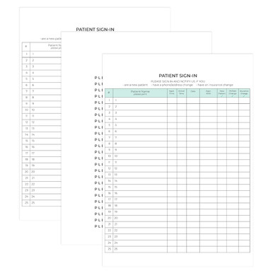 Patient Sign in Form Booklet / 50 Sheet Guest 8.5" x 11.63" Log Book ...