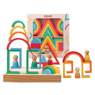 kipod Montessori Wooden Rainbow Stacking Toy - Educational Sensory ...