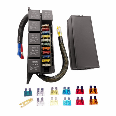 Fuse and Relay Box Block 12v Automotive Pre-Wired, Waterproof 11 Way ...