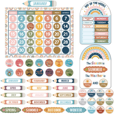Calendar Bulletin Board Set, Calendar Seasons Weather Chart CTP ...
