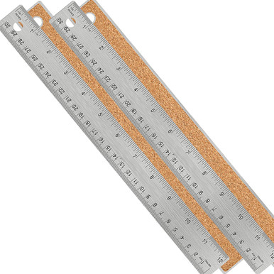 Metal Ruler 12 Inch:[2 Pieces 12 Inch] Non-Slip Cork Backing Rulers ...