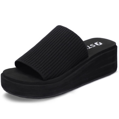 STQ Platform Sandals Women Cute Chunky Slide Sandals Slip on Cloud ...