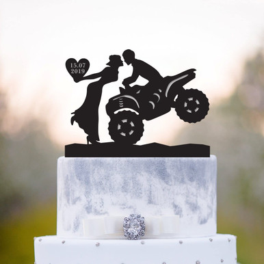 4 wheeler wedding cake topper,ATV cake topper,ATV Mr and mrs cake ...