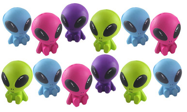 12 Small Bright Alien Squishy Slow Rise Foam - Scented Sensory, Stress ...