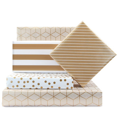 Rose Gold Shinny Gloss Metallic Gift Wrapping Paper -4 Mini Rolls/Set ...