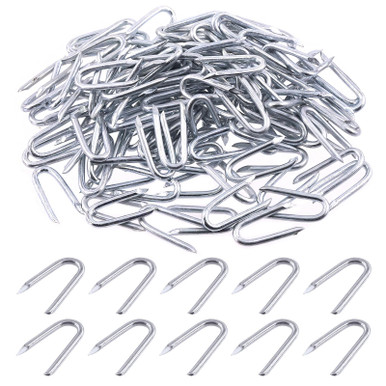 Keadic 200Pcs 20mm Length Steel Wire Fencing Staples, Galvanized U ...