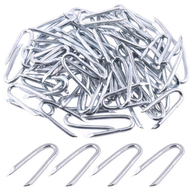 Keadic 200Pcs 40mm Length Steel Wire Fencing Staples, Galvanized U ...