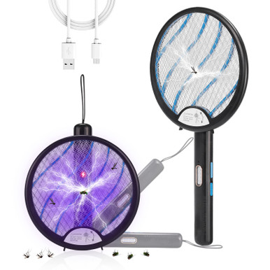 lanju Electric Fly Swatter Racket & Bug Zapper 4000V Mosquito Zapper ...
