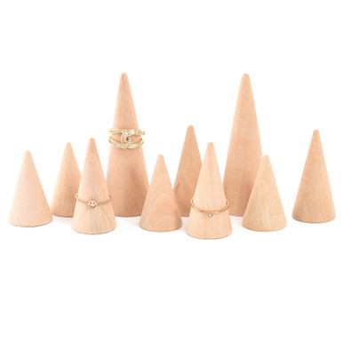 Luckforest Natural Wood Cones, 10Pcs 3 Different Sizes Wood Cone Rings ...