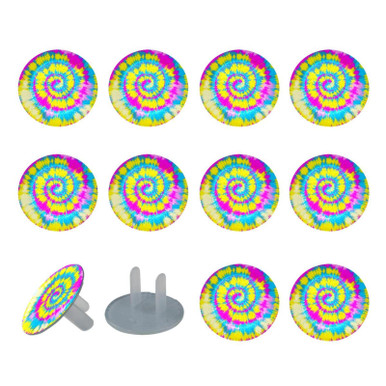 Outlet Plug Covers 24 Pack, Bright Tie Dye Plug Protector, 2-Prong ...