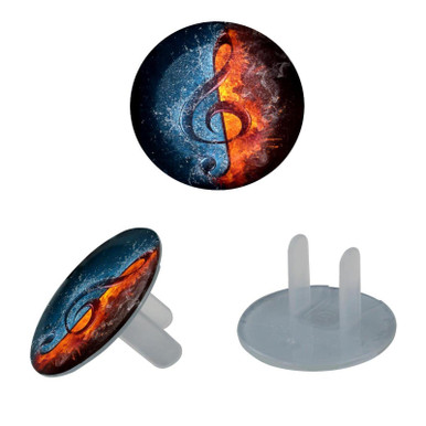 Music Note Fire and Ice Plastic Outlet Covers, 12 Pack Plug Protector ...