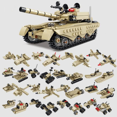 ENHANA 16 in 1 Building Block Army Tank Mammoth Tank Building Toy Set ...