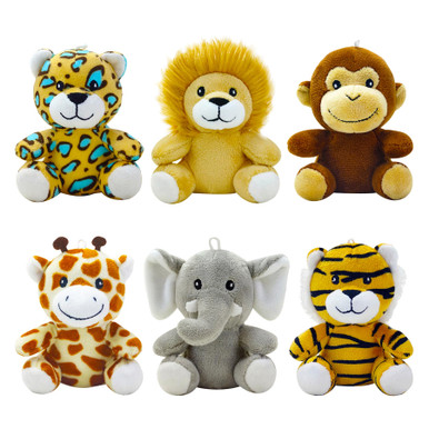 6 Pieces Stuffed Forest Animals Set Mini Jungle Animal Bulk Plush Toys ...