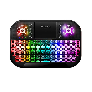 Acoucou Mini Keyboard (Dynamic Backlit), 2.4GHz USB Mini Wireless ...