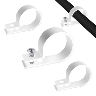 MJIYA 50 Pack 1 Inch R-Type Clip Cable Fastener Wire Clamp Nylon Screw ...