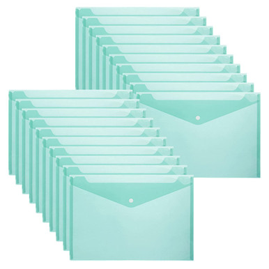Muka 20 PCS Plastic Waterproof Envelope File Folders, Document Bag with ...