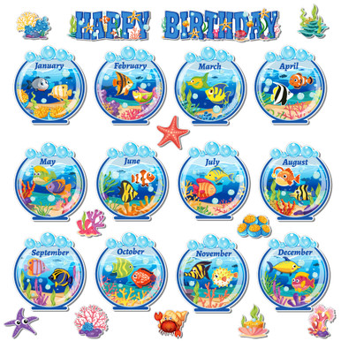 48 Pcs Under The Sea Classroom Decorations Birthday Bulletin Board Set ...