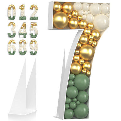 NISOCY 4FT Mosaic Numbers for Balloons, Marquee Light up Numbers for ...