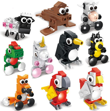 ENHANA Building Blocks Animals 10 in 1 STEM Building Bricks,Zoo Animal ...